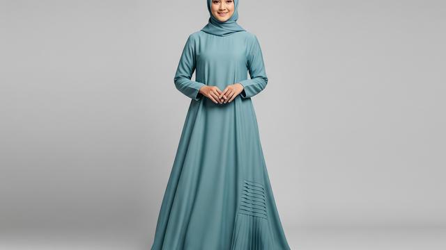 8 Model Gamis Warna Teal Terbaru Prediksi Tren 2026, Dari Minimalis ...