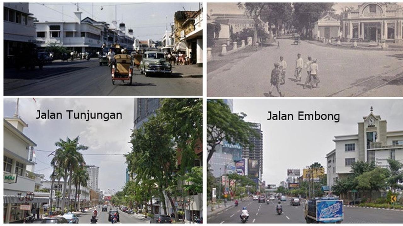 6 Potret Jalanan Zaman Dulu Vs Sekarang di Surabaya, Bikin Nostalgia