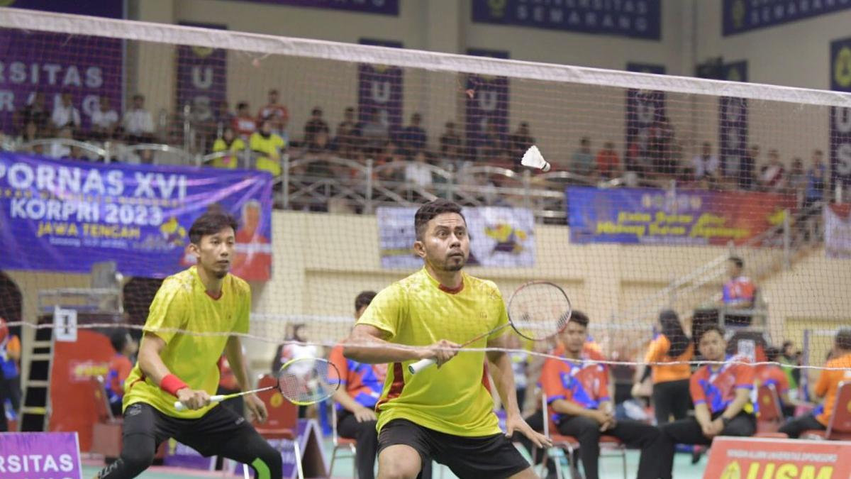 Sikat Jabar, Tim Bulu Tangkis Beregu Putra Kemenpora Gondol Medali Emas PORNAS XVI KORPRI 2023 ...