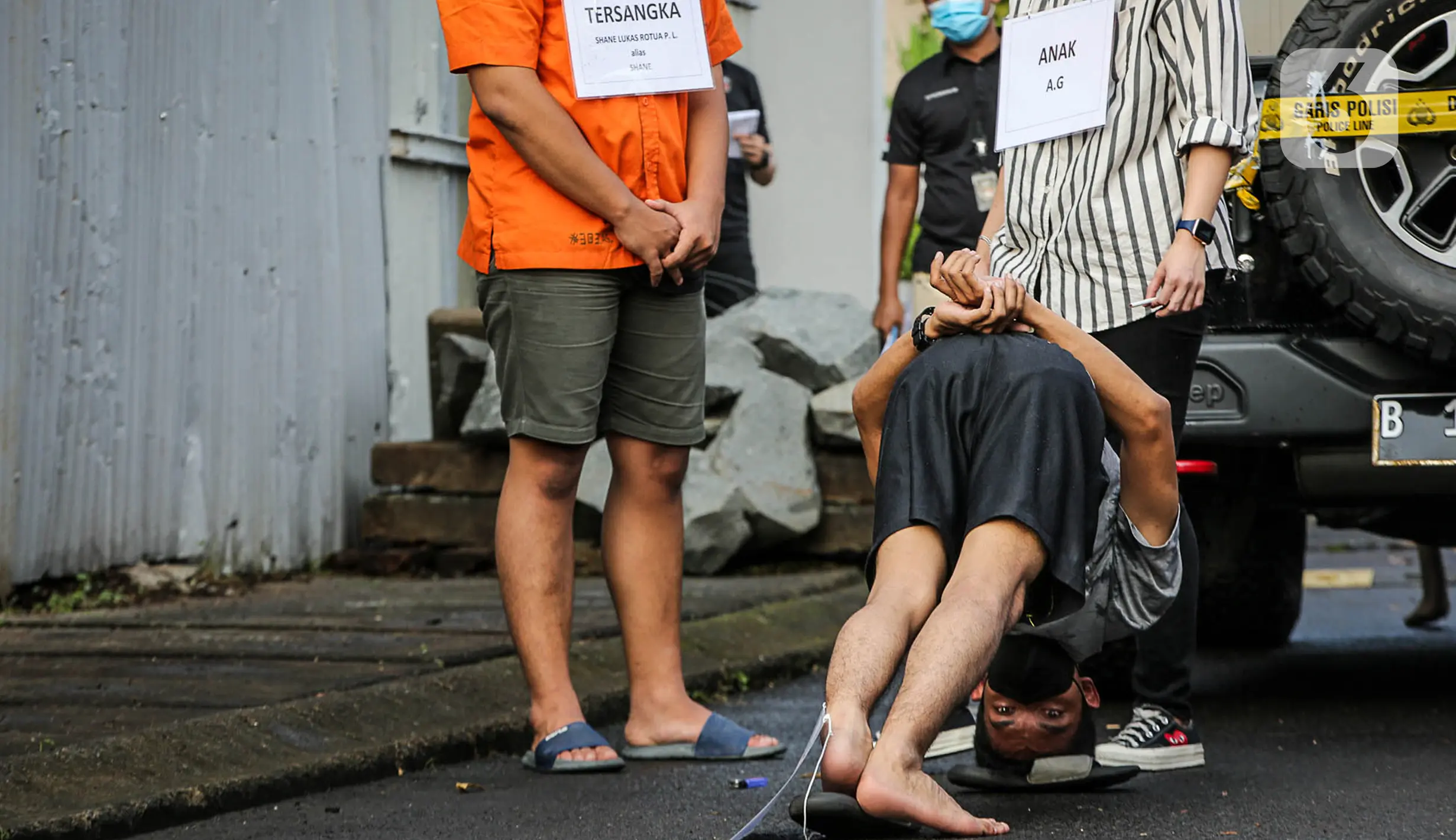 Mario Dandy dan Shane Lukas Peragakan 23 Adegan Rekonstruksi Penganiayaan David - Foto Liputan6.com