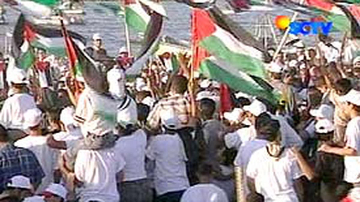 Rakyat Palestina Merayakan Penarikan Israel dari Gaza - Global Liputan6.com