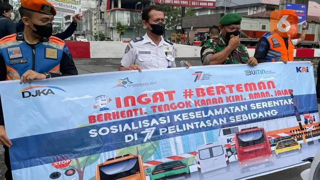 Rekor, KAI Sumut Sosialisasi Keselamatan di 77 Perlintasan Sebidang Serentak - Regional Liputan6.com