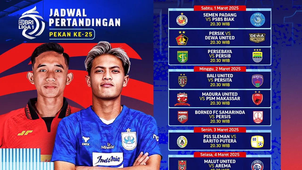 Jadwal Live Streaming BRI Liga 1 2024/25 di Vidio Pekan Ini - Indonesia Bola.com