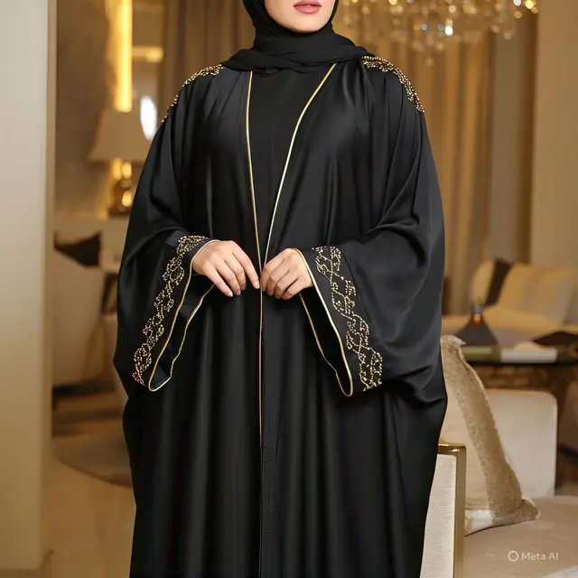 6 Inspirasi Baju Berwarna Hitam dan Gold untuk Muslim yang Elegan ...