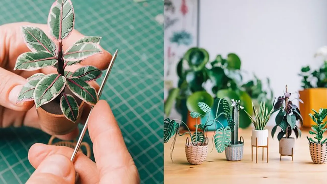 6 Kreasi Miniatur Tanaman dari Kertas Ini Hasilnya Mirip Aslinya, Keren ...