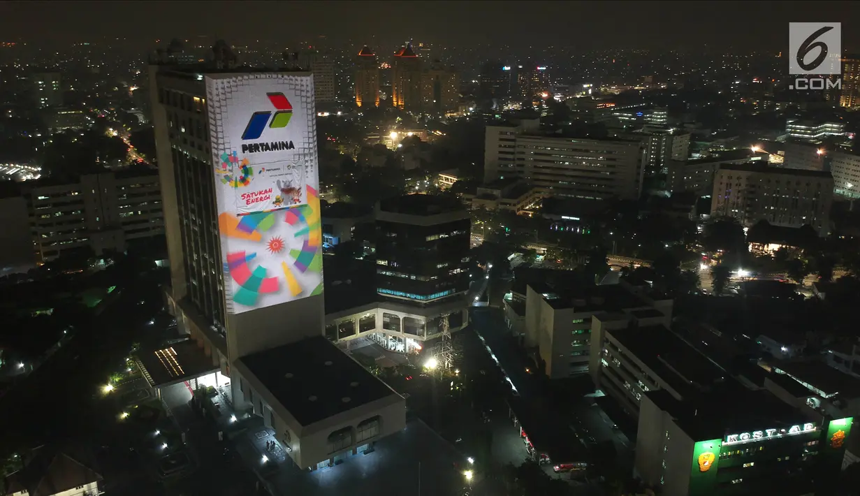 FOTO: Keren, Video Raksasa Asian Games 2018 Hiasi Gedung Pertamina ...