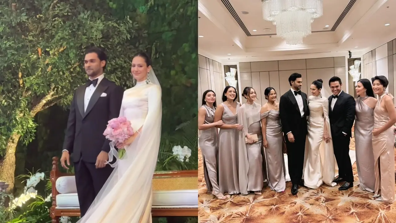 7 Potret Resepsi Pernikahan Pevita Pearce dan Mirzan di Malaysia, Mewah - Hot Liputan6.com