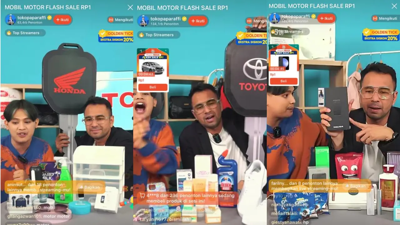 Diserbu Warganet! Ini Keseruan Shopee Live Raffi Ahmad dan Mami Louisse, Ada Flash Sale Mobil ...