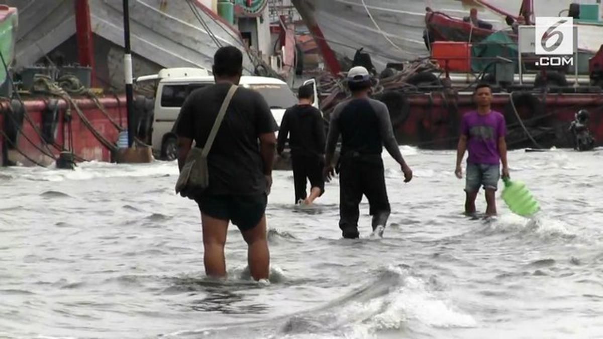 VIDEO: Banjir Rob Ganggu Aktivitas Warga Muara Baru - News Liputan6.com