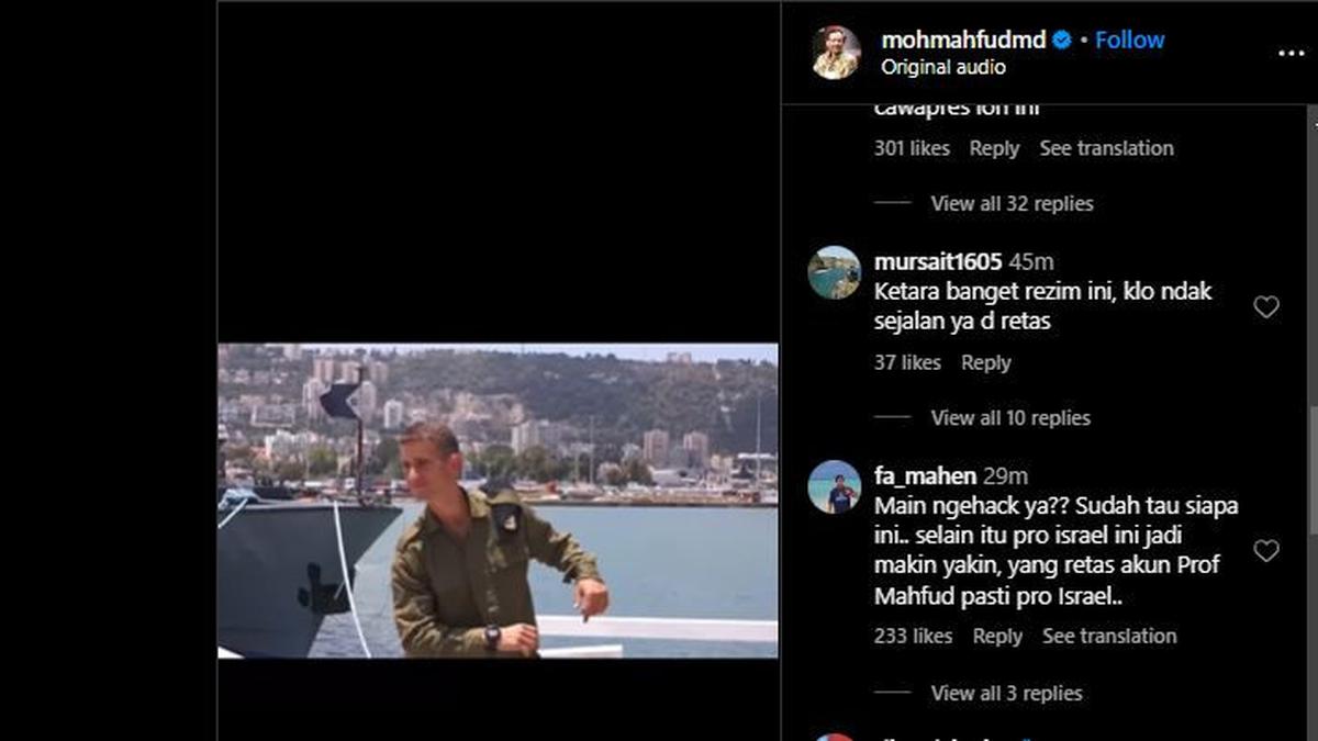 Akun Instagram Mahfud MD Diretas, Unggah Video Diduga Tentara Israel