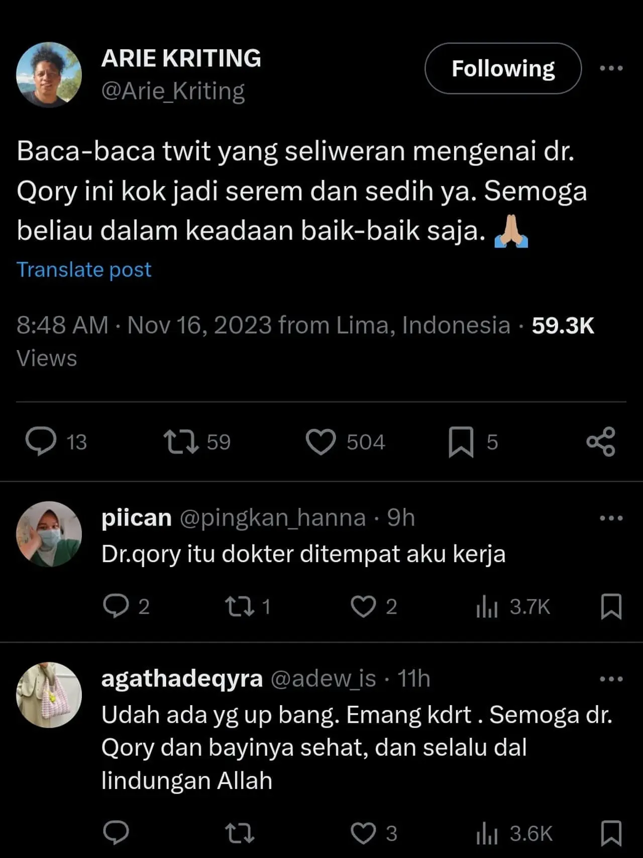 Kisah dr Qory Saat Hamil Hilang Misterius Viral di Twitter, Arie Kriting Merasa Seram dan Sedih ...