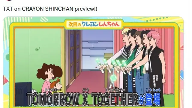 TXT Muncul di Animasi Shinchan, Bikin MOA Heboh dan Misae Tersipu-sipu ...