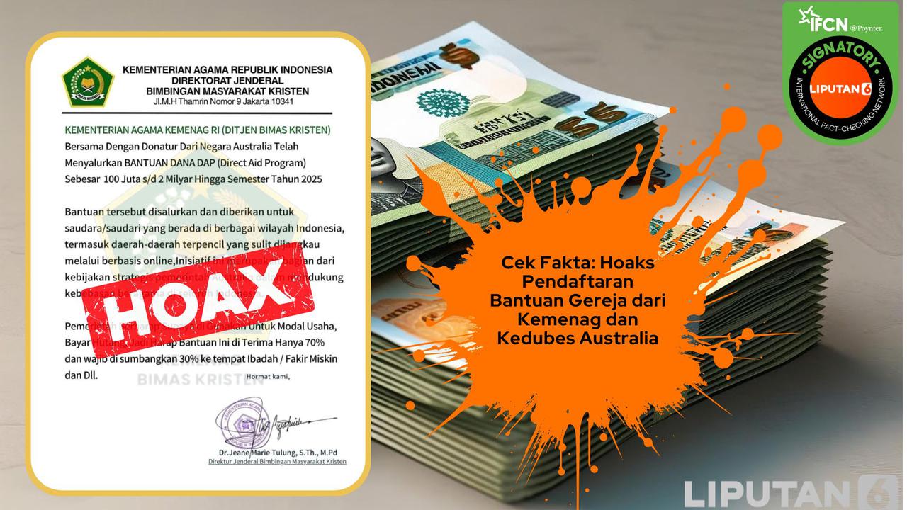 Cek Fakta: Hoaks Tautan Pendaftaran Bantuan Gereja dari Kemenag dan ...
