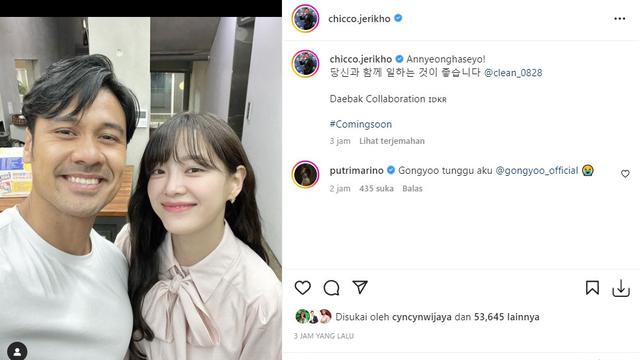 Chicco Jerikho Pose Bareng Kim Sejeong Bintang Drakor A Business Proposal, Putri Marino: Gong ...