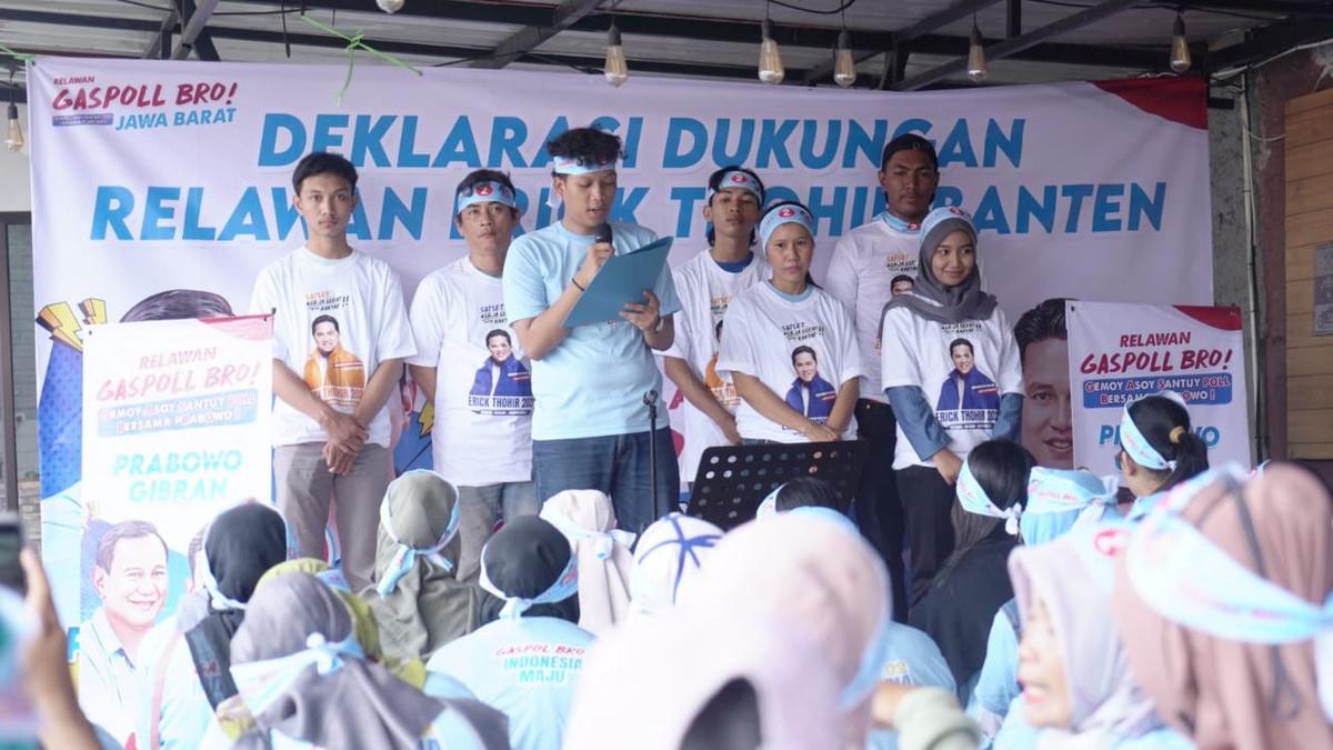 Gabung Gaspoll Bro, Relawan Erick Thohir Banten Tegak Lurus Dukung Prabowo-Gibran - Pemilu ...