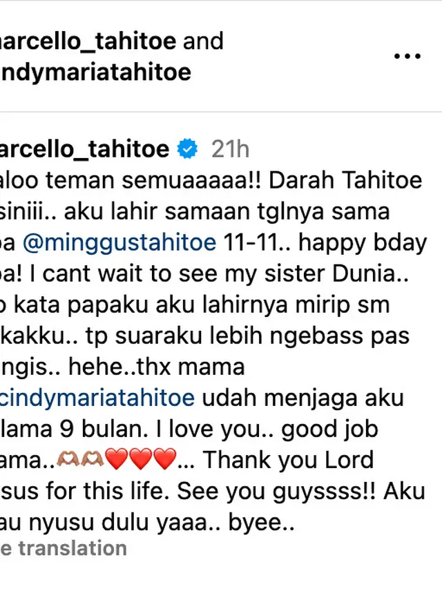 Ello Dikaruniai Anak Kedua Bernama Darah Tahitoe, Lahir di Tanggal ...