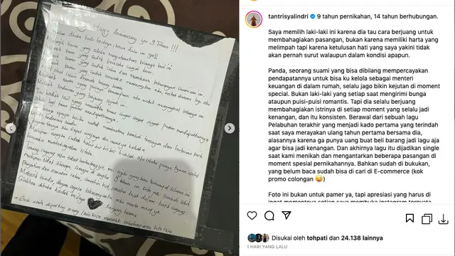 Tantri Kotak Tunjukkan Kado dari Arda Naff Saat Rayakan Anniversary 9 Tahun Pernikahan: Selalu ...