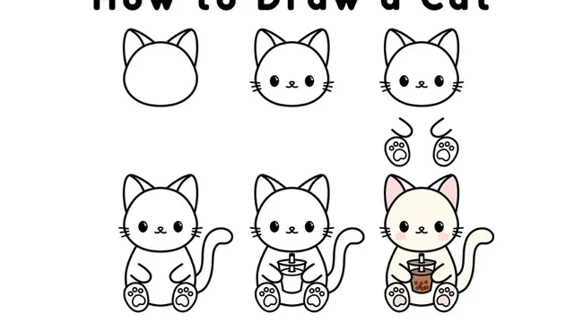 3 Cara Menggambar Kucing dengan Mudah, Lucu Dan Realistis - Hot ...