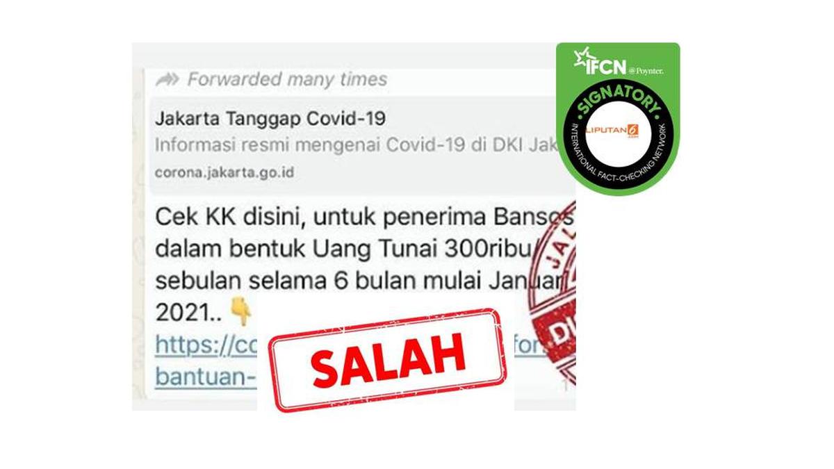 Cek Fakta: Tidak Benar Link Daftar Penerima Bansos untuk Warga DKI Jakarta