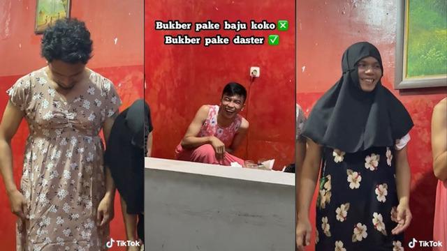 Bapak-Bapak Ini Kompak Pakai Daster di Acara Bukber, Aksinya Bikin ...