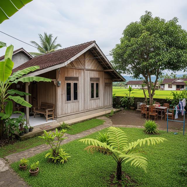 9 Contoh Rumah 1 Lantai di Kampung dengan Backyard Nyaman Buat Keluarga ...