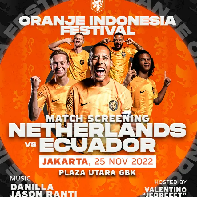 KNVB Akan Gelar Nobar Piala Dunia 2022 Belanda Vs Ekuador di Jakarta, Ada Danilla, Jason Ranti ...