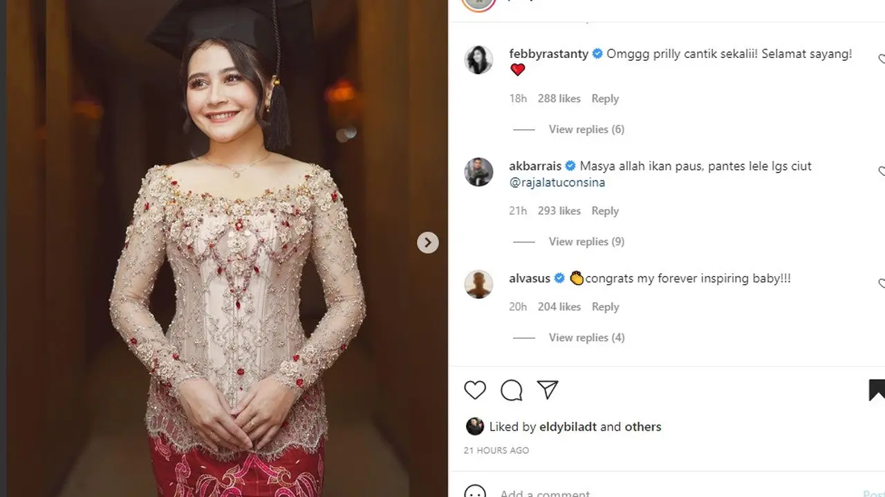 5 Potret Prilly Latuconsina Pakai Kebaya Saat Wisuda, Tampil Menawan ...