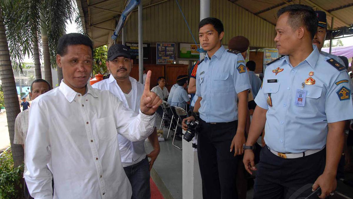 Nyoblos di LP Cipinang, Hercules Pilih Prabowo - Foto Liputan6.com