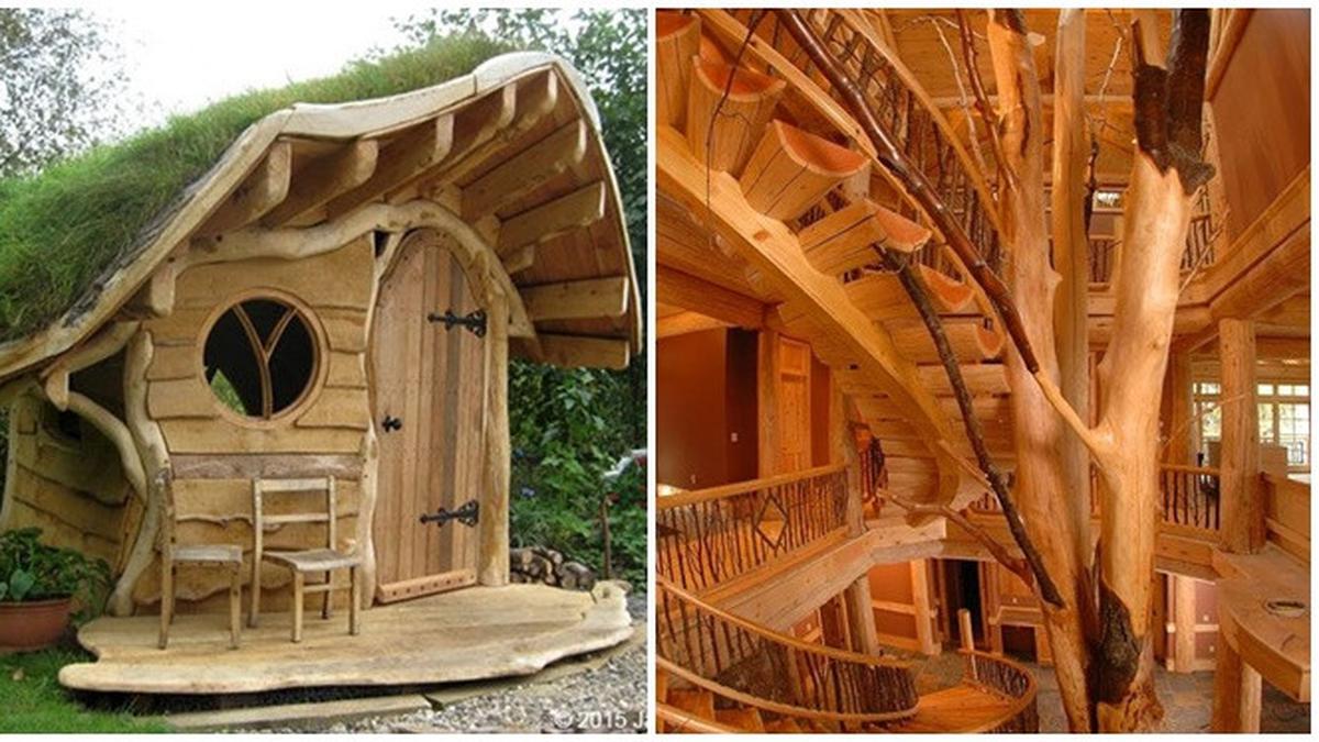 6 Potret Rumah dari Kayu Ini Detailnya Sempurna, Seratnya Jadi Bikin ...