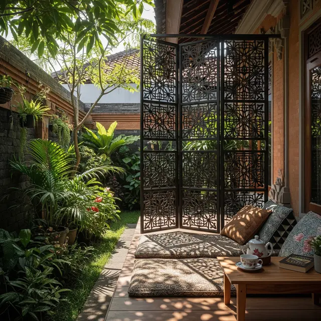 9 Inspirasi Area Santai Belakang Rumah dengan Sekat Semi Terbuka ...