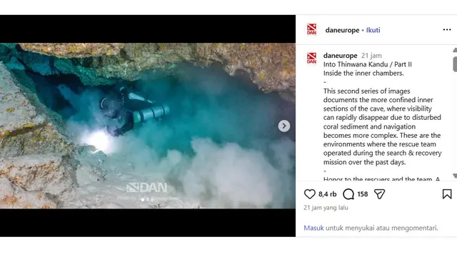Foto Gua Maut Maladewa Terungkap, Lokasi 5 Penyelam Italia Tewas