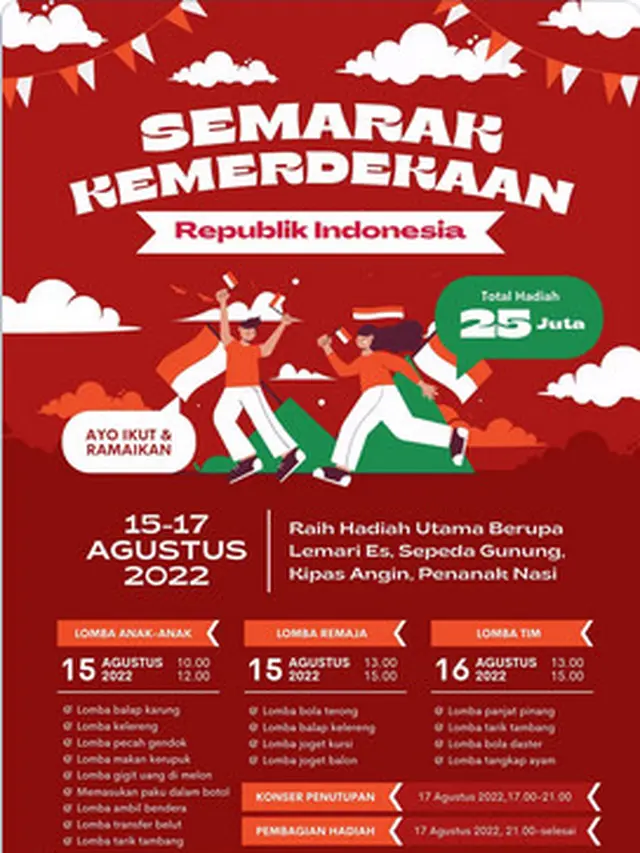 9 Contoh Brosur Lomba 17 Agustus Unik dan Baru, Begini Cara Membuat ...