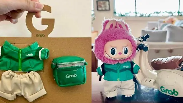 Seragam Grab Mini untuk Labubu Laris Manis, Dijual Lagi 10 Kali Lipat ...