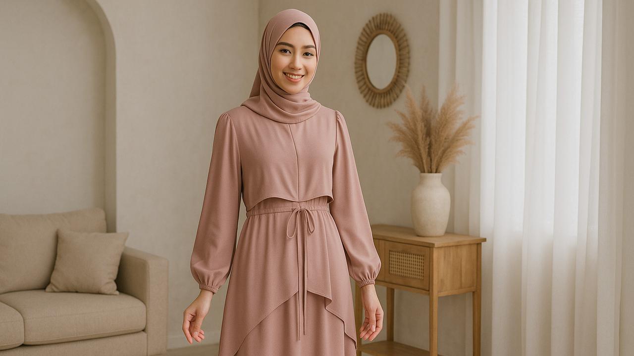 7 Model Gamis Tali Serut Pinggang yang Kekinian dan Nyaman, Cocok untuk ...