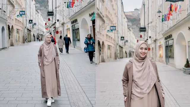 7 Inspirasi Outfit Gamis Oki Setiana Dewi, Tampil Anggun Dalam Balutan Busana Syari - Hot ...