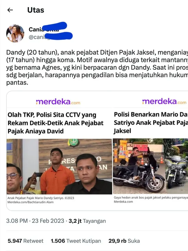Pernyataan Sikap SMA Tarakanita 1 Jaksel yang Siswinya Terlibat Kasus Anak Pejabat Pajak Mario ...