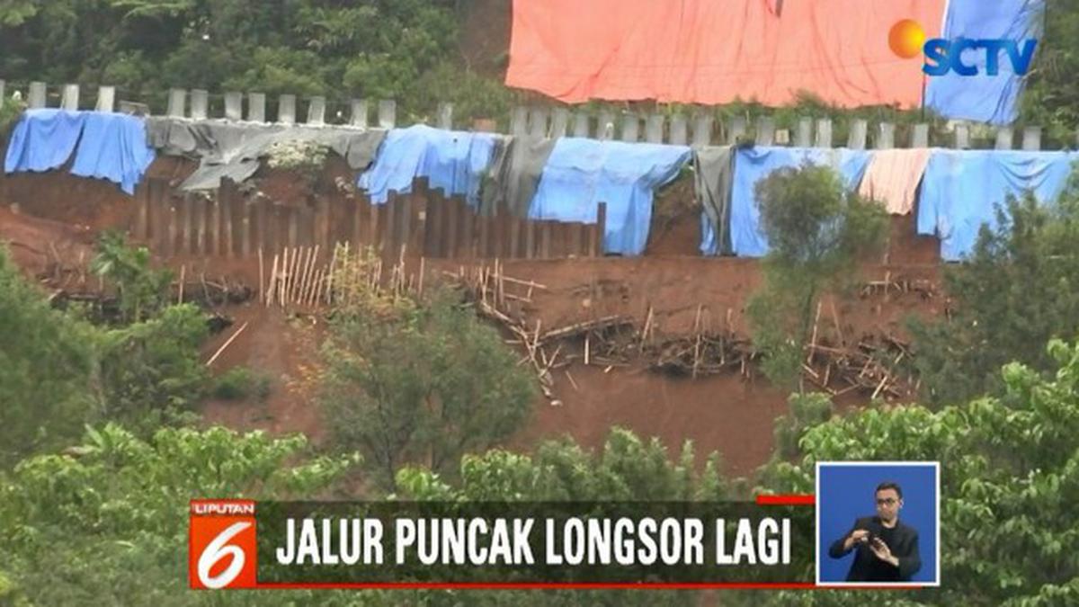 Hujan Deras, Tebing di Puncak Kembali Longsor