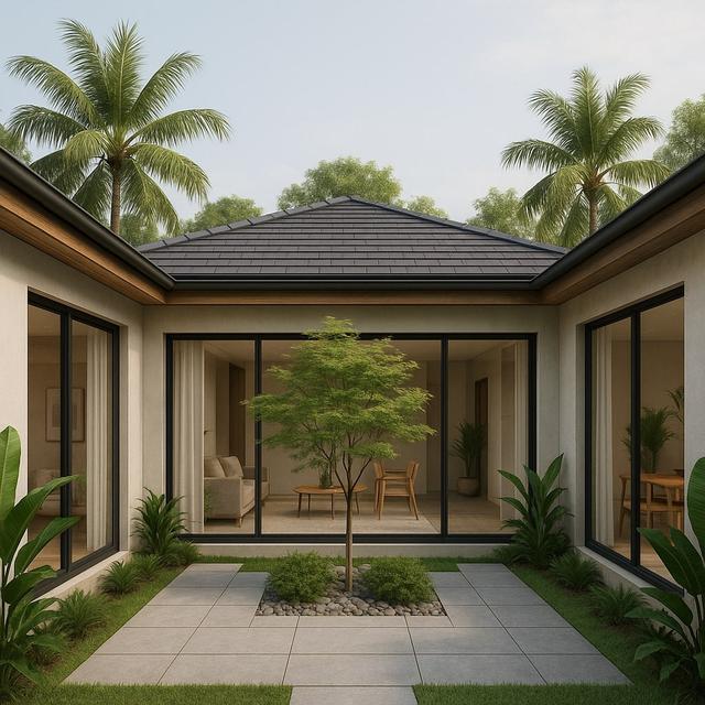 6 Model Rumah Gaya Tropis Minimalis 1 Lantai dengan Jendela Besar ...