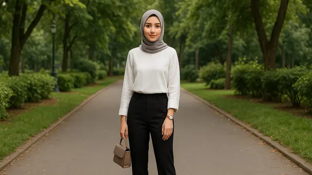 7 Inspirasi Outfit Hijab Simple untuk Hangout, Bikin Tampilan Elegan dan Sopan - Fashion Fimela.com