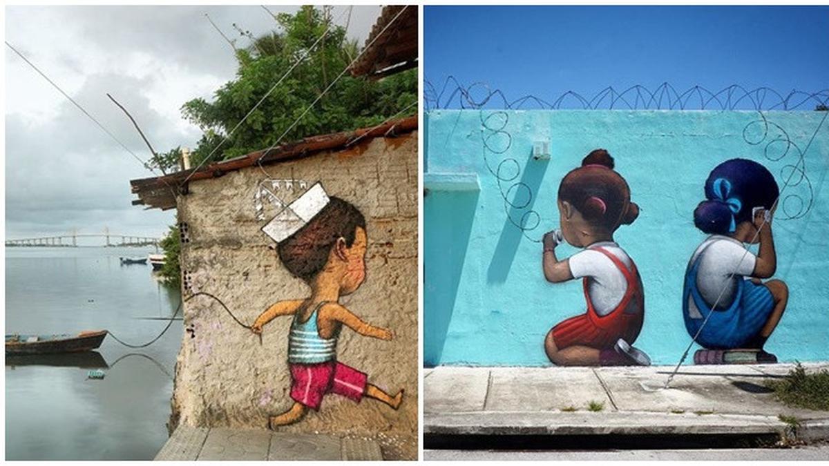 6 Karya Mural Tema Anak-Anak Ini Unik, Gambarkan Aktivitas Sehari-hari