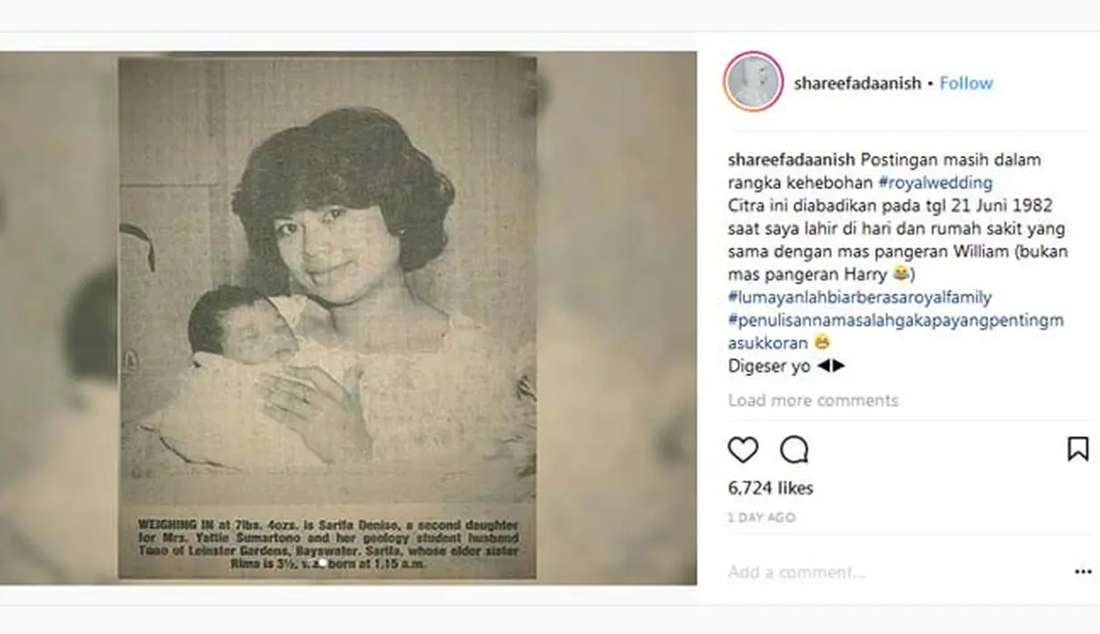 Ini Bukti Shareefa Danish Lahir Bareng Pangeran William - Photo Fimela.com