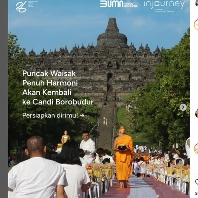 Ragam Aturan Mengikuti Acara Waisak di Candi Borobudur, Harus Bawa Tumbler dan Dilarang Pakai ...