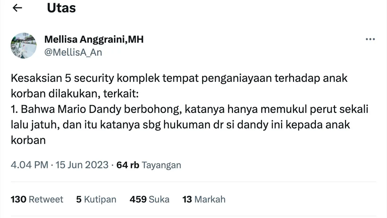 Kesaksian 5 Security TKP Penganiayaan David Ozora, Sebut Mario Dandy ...