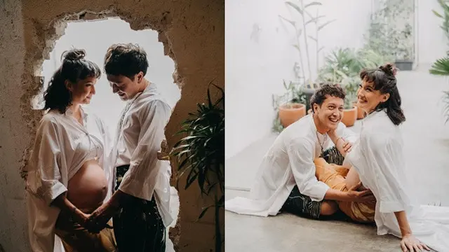 6 Maternity Shoot Terbaru Nadine Chandrawinata, Tampil Serasi dengan Dimas Anggara - Hot ...