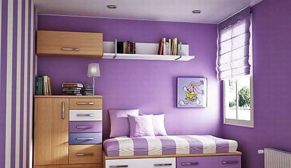 Inspirasi Kamar Tidur Nuansa Ungu Keren And Manis Banget Photo