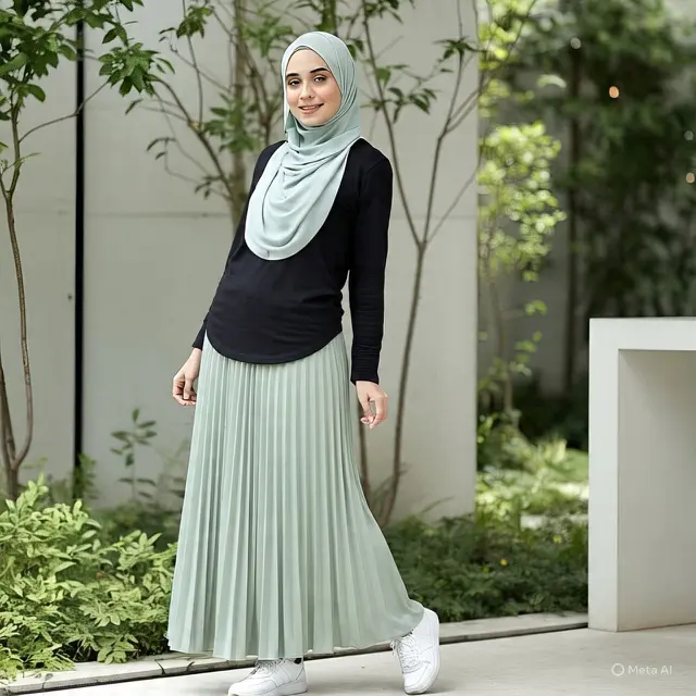 Inspirasi 10 Padu Padan Outfit Kemeja Hitam Wanita Hijab, Simple dan ...