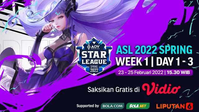 Live Streaming AOV Star League 2022 Spring Pekan Pertama, Mulai 23 - 25 Februari di Vidio ...