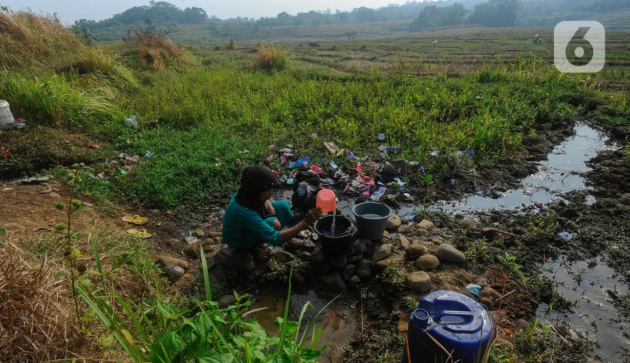 Potret Warga Bogor Andalkan Sumber Air Mirip Kubangan - Foto Liputan6.com