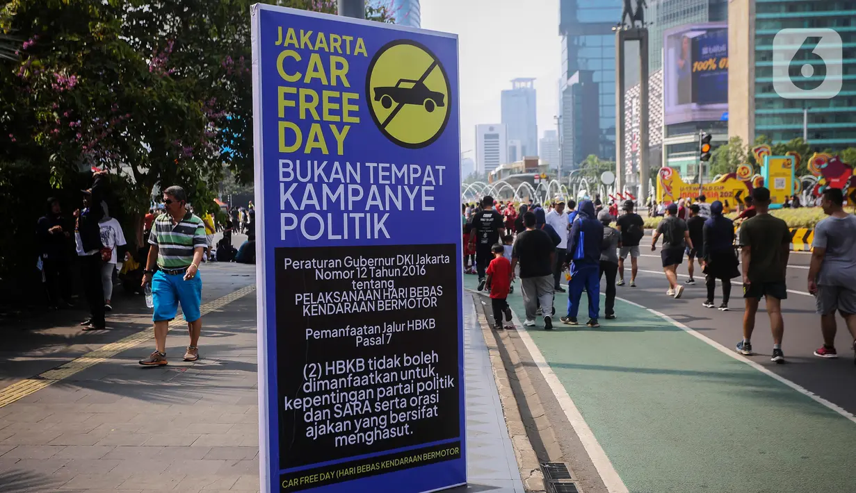 Larangan Kampanye Politik di CFD Jakarta - Foto Liputan6.com