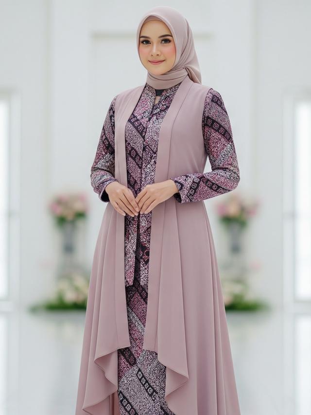 7 Model Gamis Terbaru Kombinasi Rompi, Tampil Modis dan Elegan untuk ...